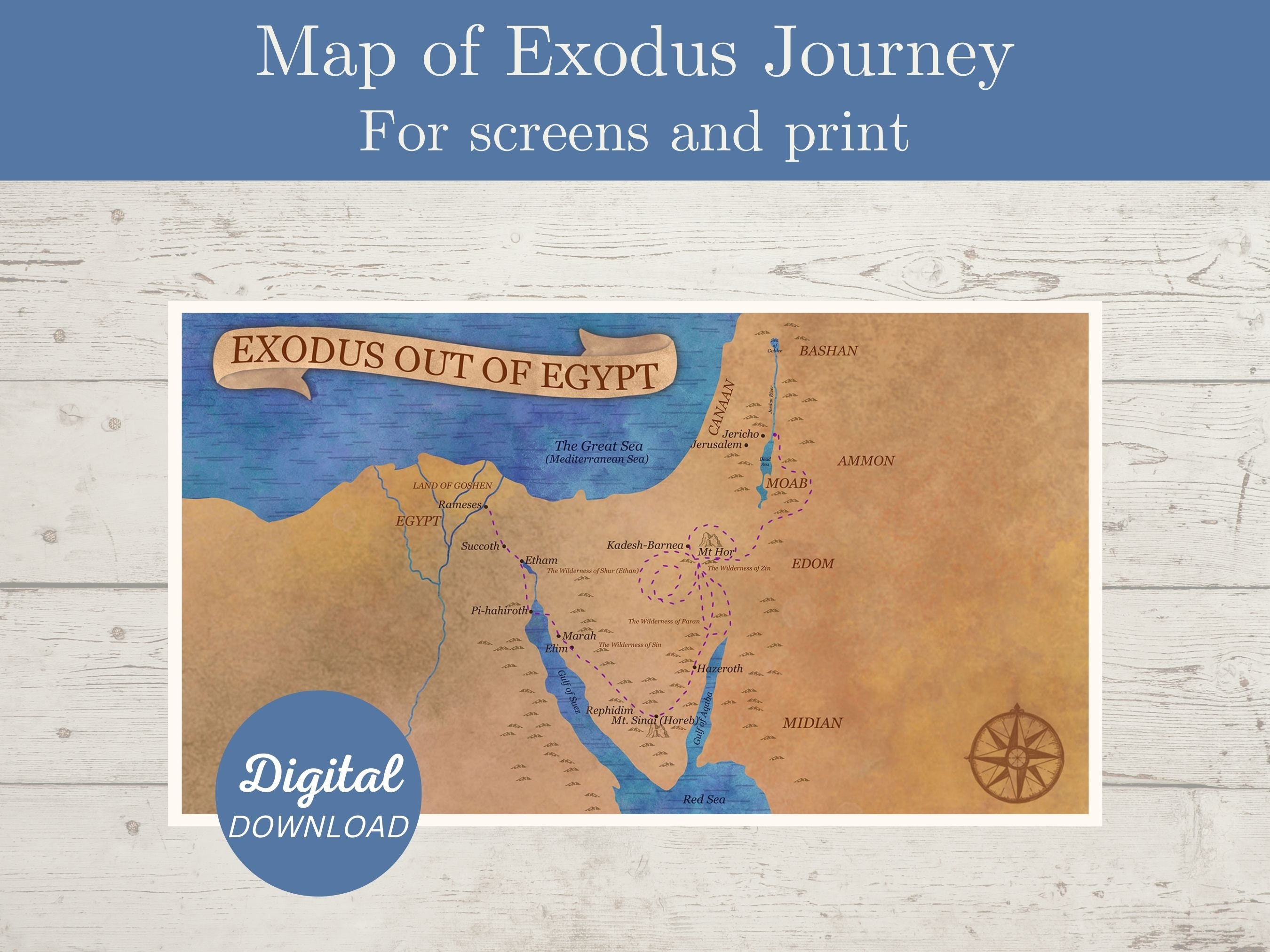 Mapa bíblico del viaje del Éxodo, Mapa de la Biblia, Éxodo fuera de ...