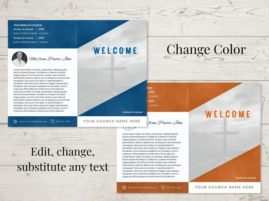 Simple Church Handout, Church Newsletter, Welcome to Church Handout ...