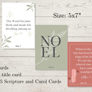 Advent Bible and Carols Printable Cards, Christmas Bible Verse Cards ...