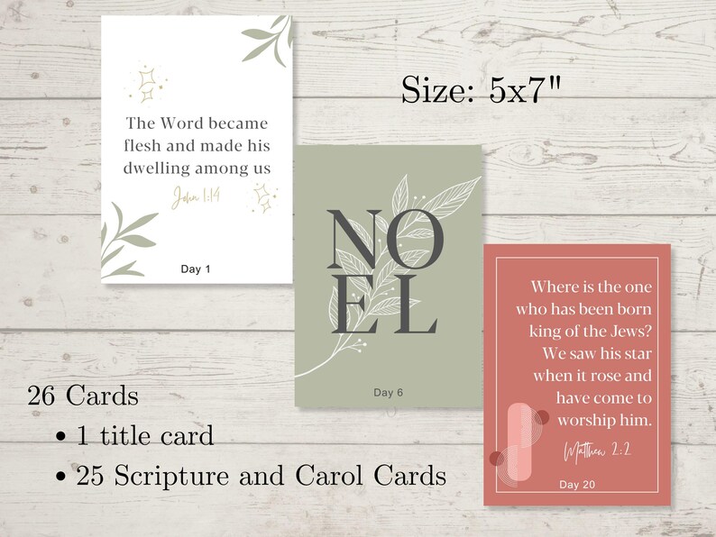 Advent Bible and Carols Printable Cards, Christmas Bible Verse Cards ...