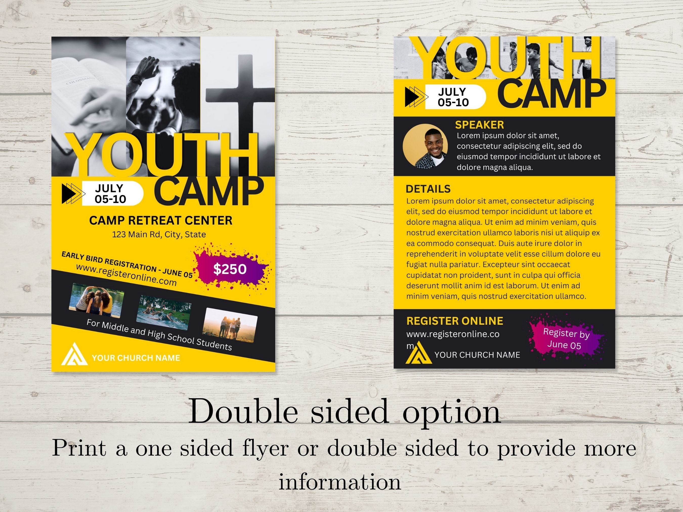Youth Camp Flyer, Church Camp Invitation, Camp Social Media Templates ...