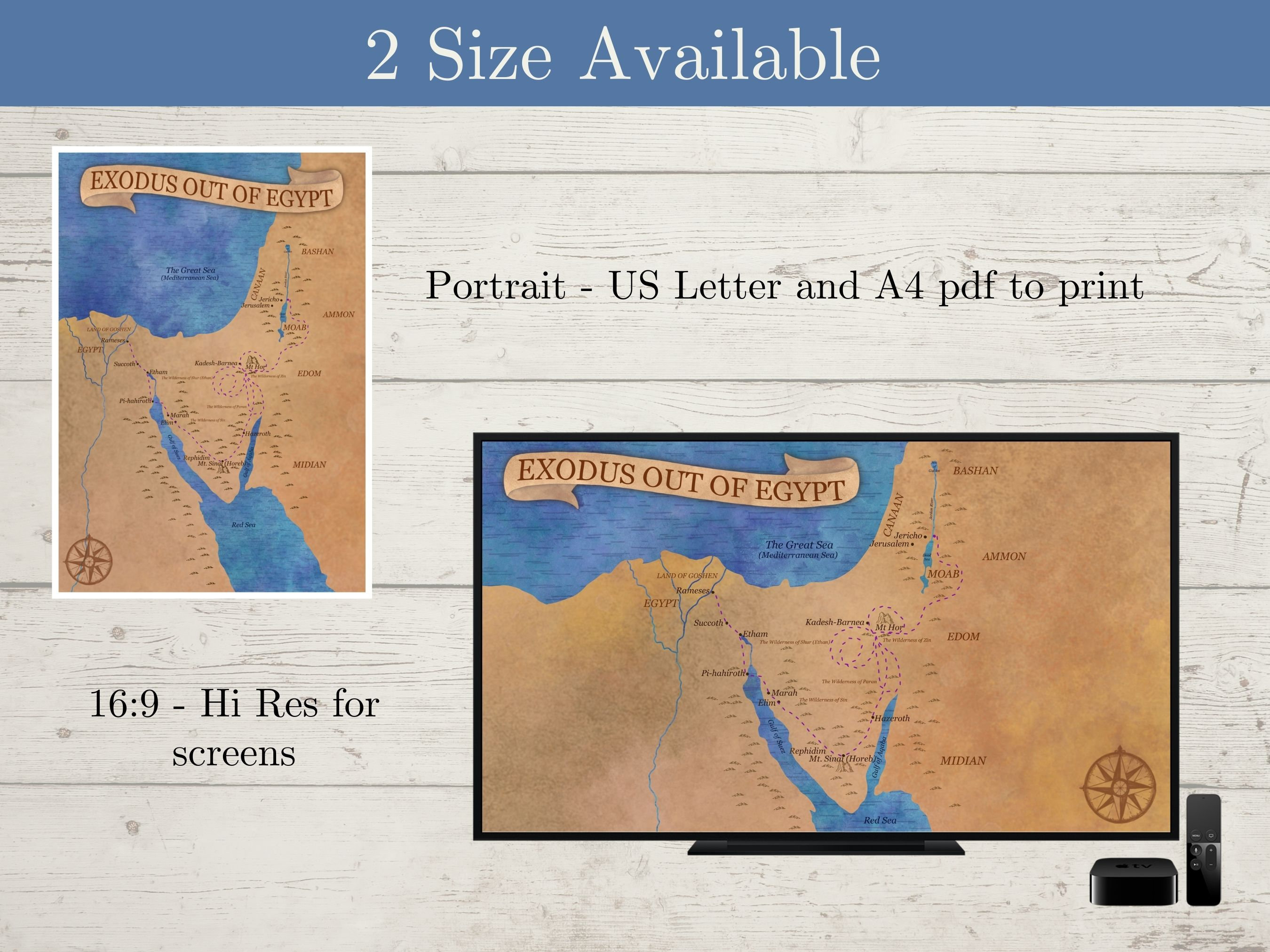 Biblical Map of Exodus Journey, Bible Map, Exodus Out of Egypt, Map of ...
