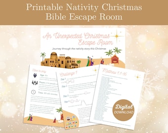 Christmas Nativity Escape Room, Bible Escape Room, Bible Study Escape ...