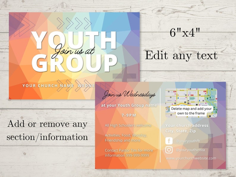 Youth Group Invitation Template: Editable Church Invite (canva) - Etsy
