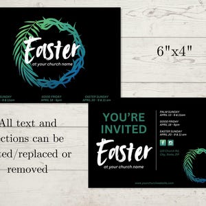Easter Church Invitation, Modern Easter Postcard Invite, Easter Social ...