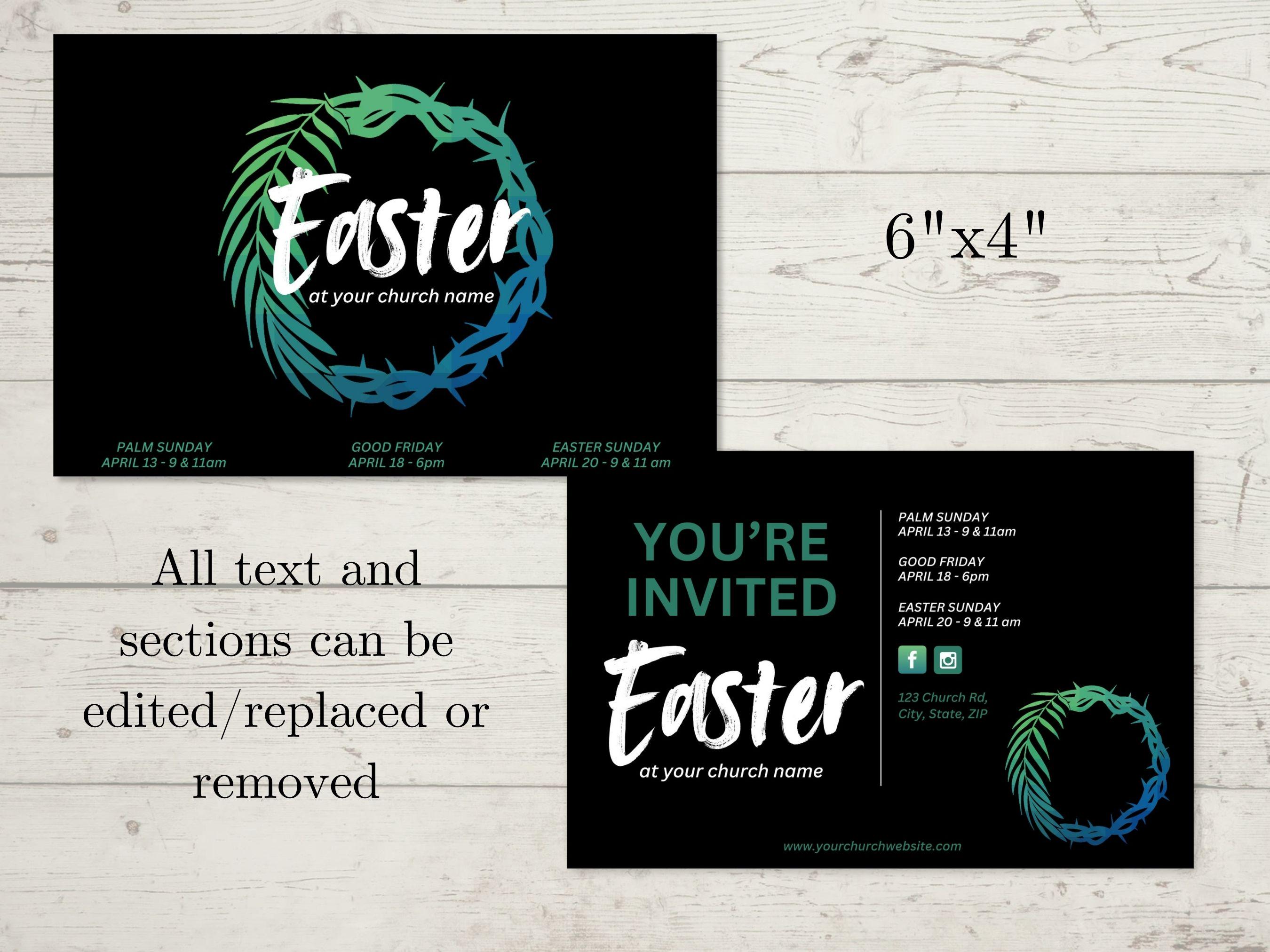 Easter Church Invitation, Modern Easter Postcard Invite, Easter Social ...