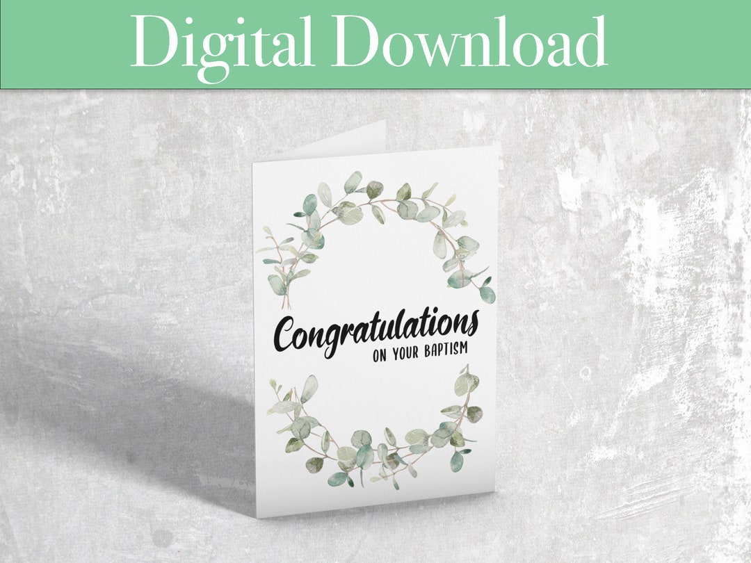 Baptism Congratulations Card, Baptism Card, Congratulations on Your ...