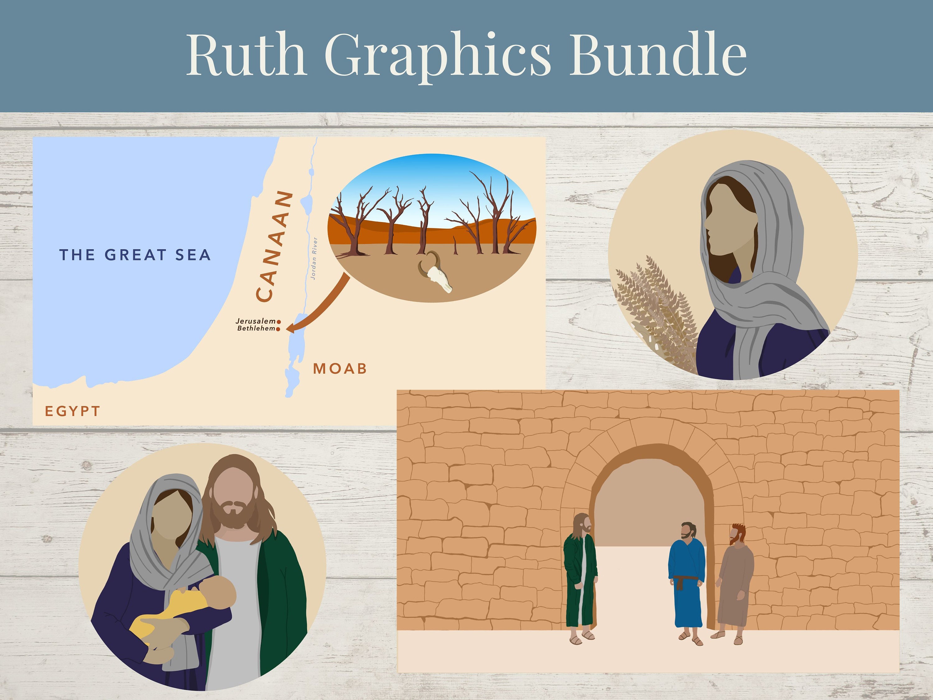 Ruth Graphics Bundle Ruth Clipart Bible Clipart Ruth Ruth - Etsy
