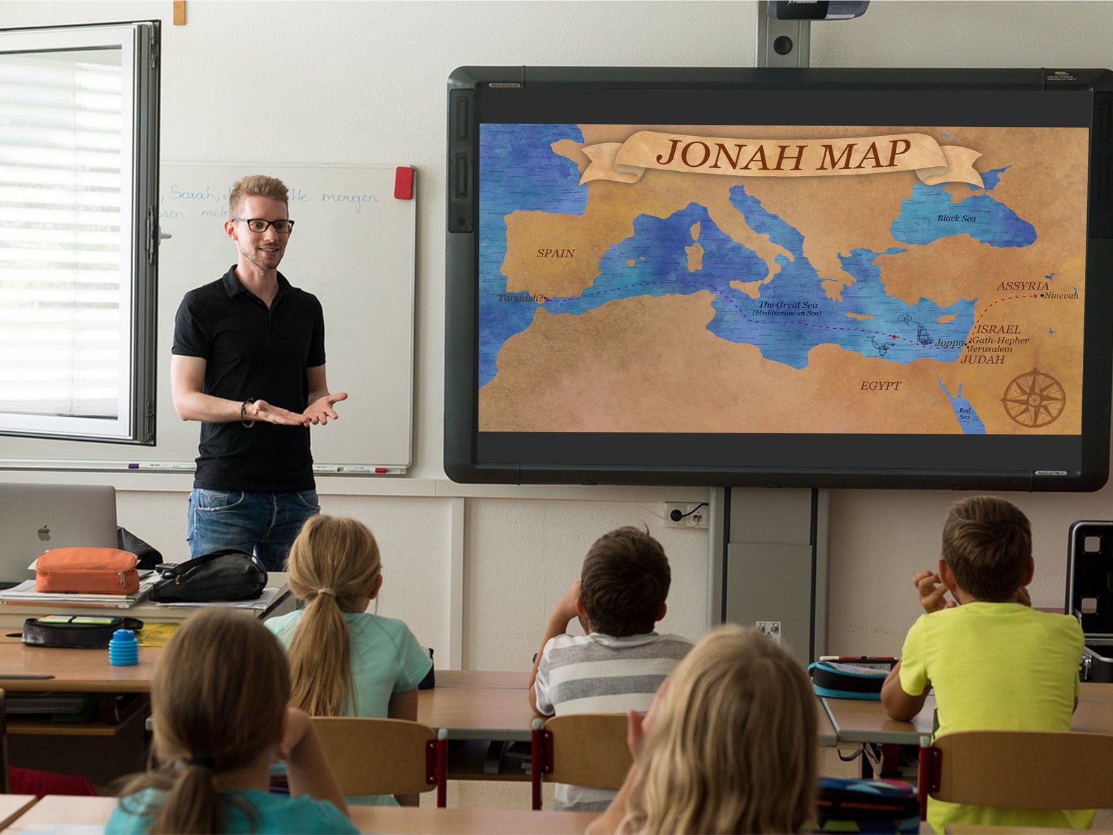 Jonah's Journey Map: Old Testament Bible Story (digital Download) - Etsy