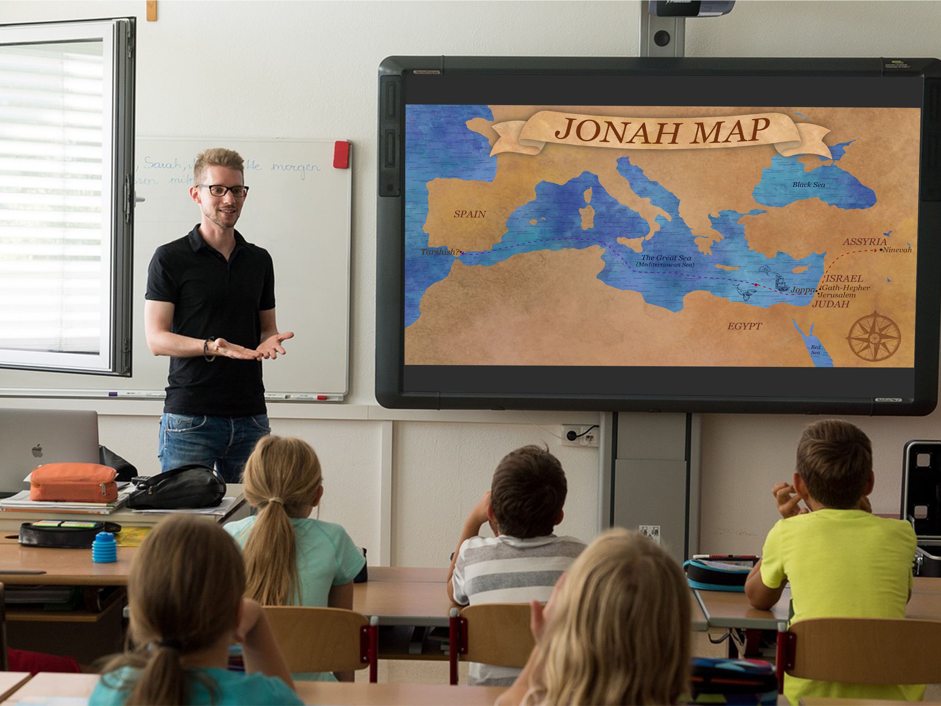 Jonah's Journey Map: Old Testament Bible Story (digital Download) - Etsy