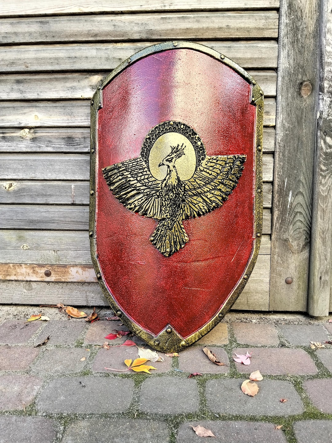 LARP Golden Phoenix Shield 50x70cm - Etsy
