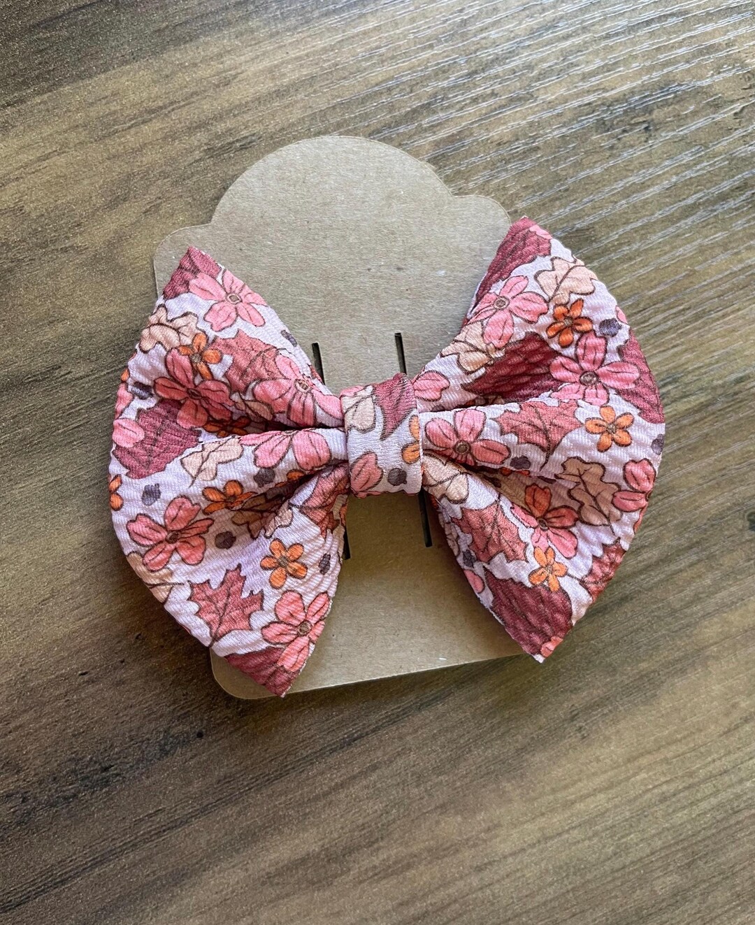 Pink Fall Floral Bullet Bows - Etsy