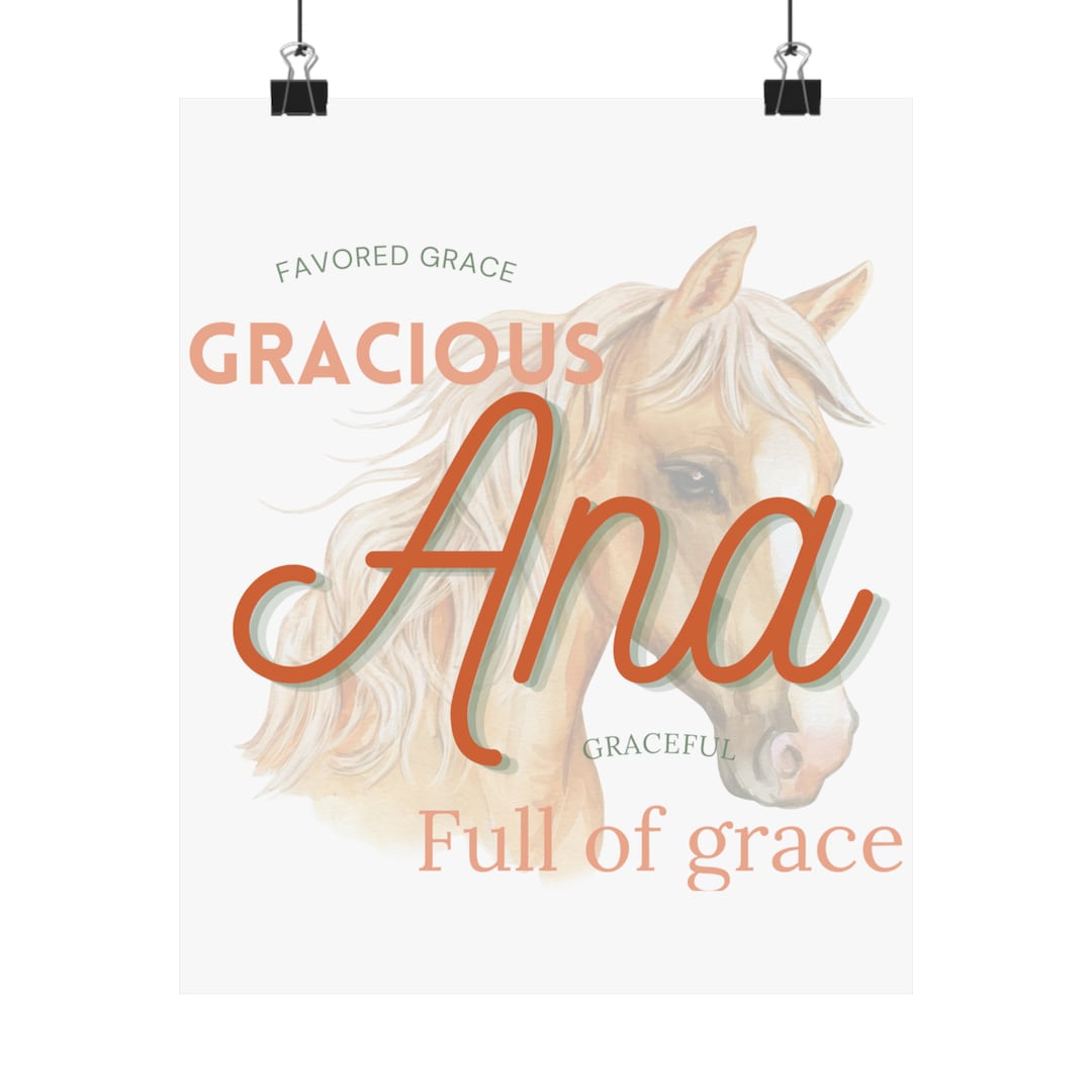 Matte Vertical Posters Girl Named Ana, Name Meaning, Horse Theme - Etsy
