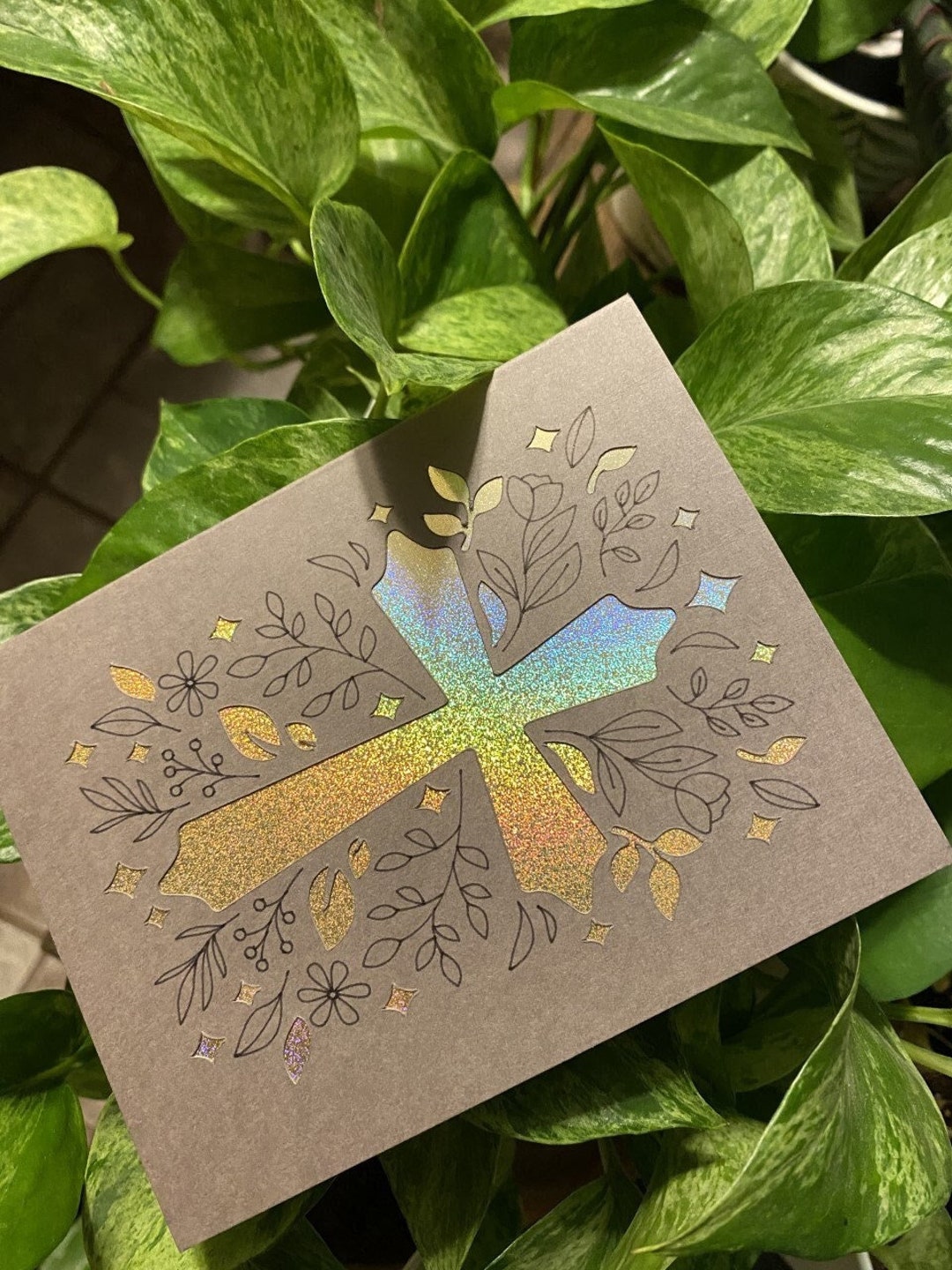 Glitter/shimmer Cross Cards - Etsy
