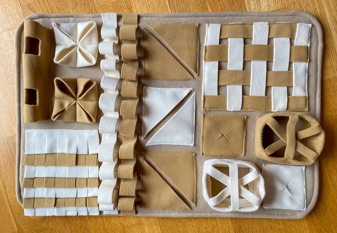 BEIGE Forage Snuffle Mat for Dogs Cats Small Pets / Handmade Enrichment ...