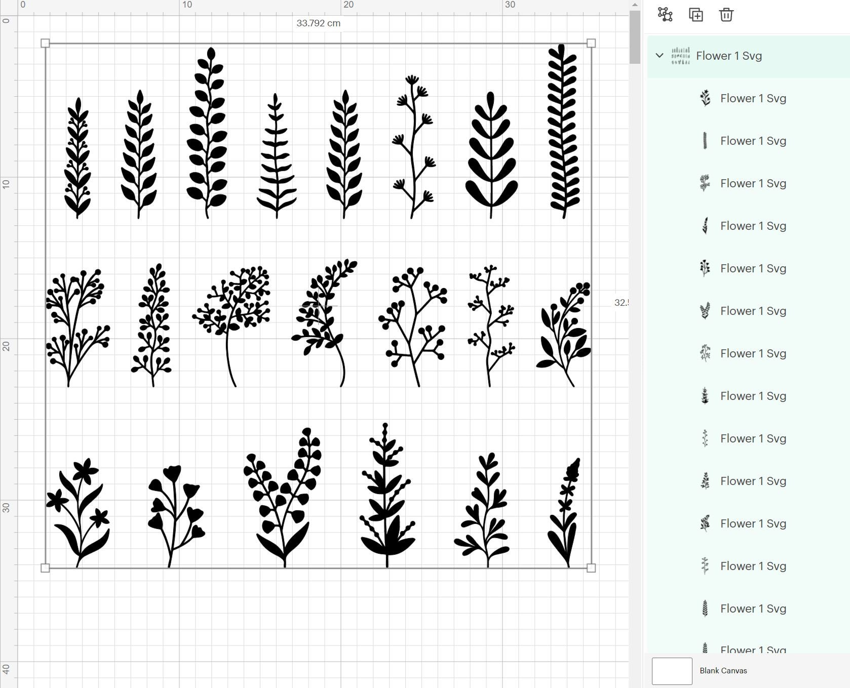 Flower SVG Plotter File Flower Silhouette Cricut File PNG DXF Botanical ...