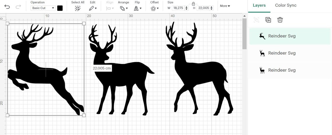 Deer SVG Plotter File, Reindeer Silhouette, Cutting Plotter, Cricut ...
