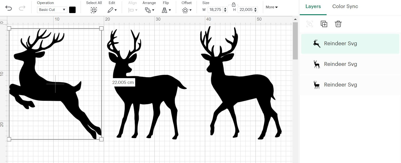 Deer SVG Plotter File, Reindeer Silhouette, Cutting Plotter, Cricut ...