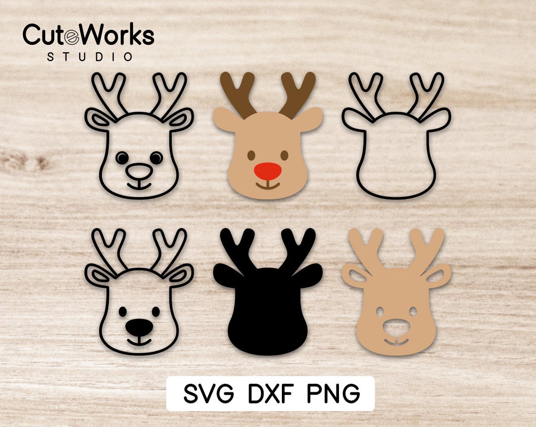 Reindeer Face SVG Plotterdatei, Reindeer Silhouette, Cutting Plotter ...
