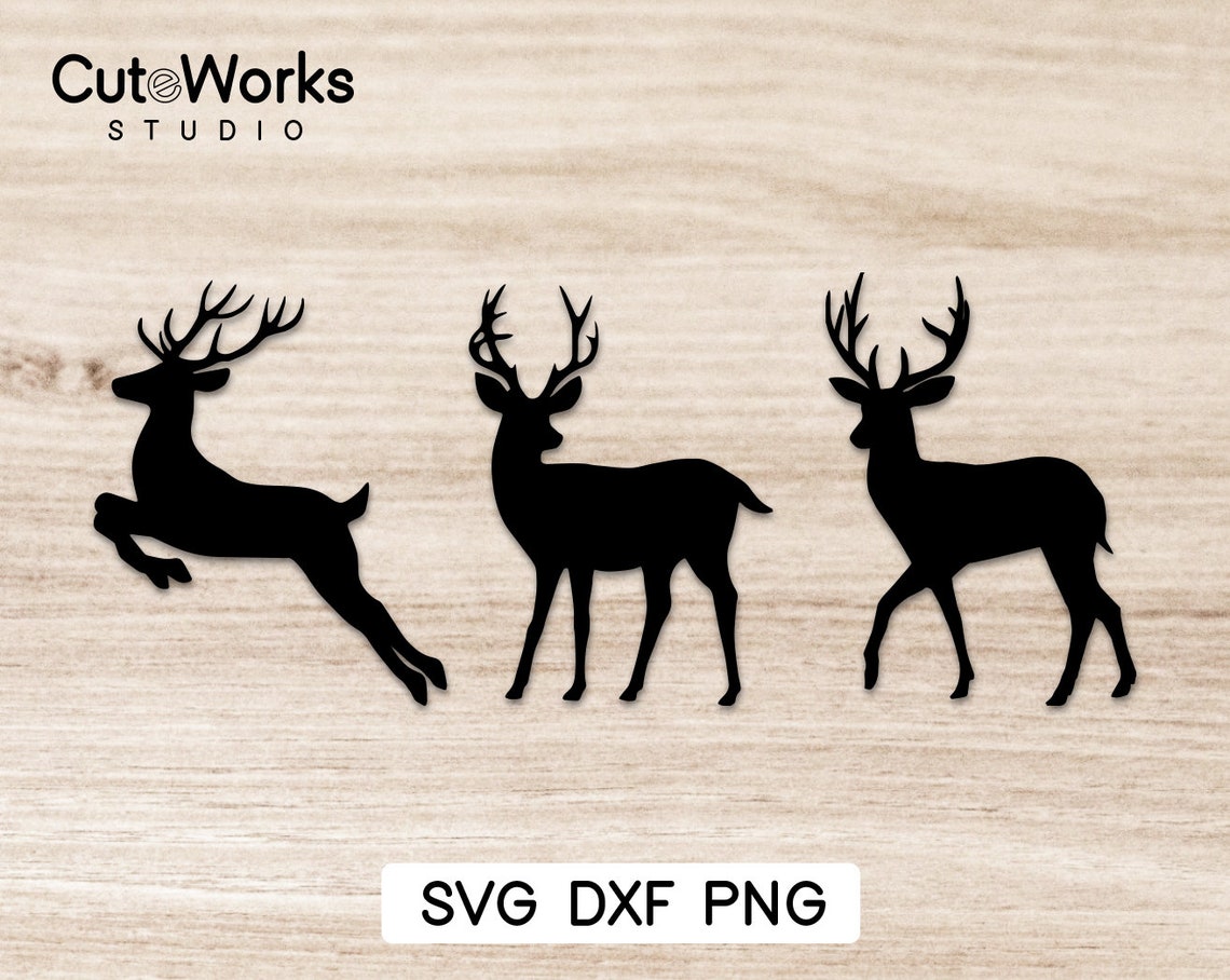 Deer SVG Plotter File, Reindeer Silhouette, Cutting Plotter, Cricut ...