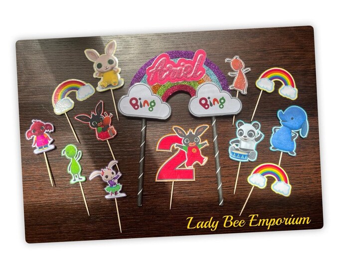Bing Theme Cake Topper Set - Etsy