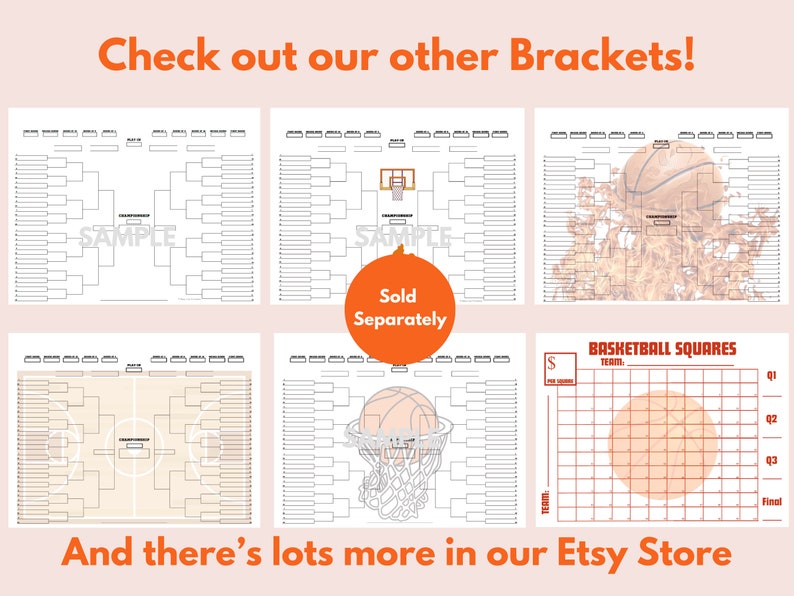Printable NCAA Basketball Bracket March Madness Template Editable PDF ...