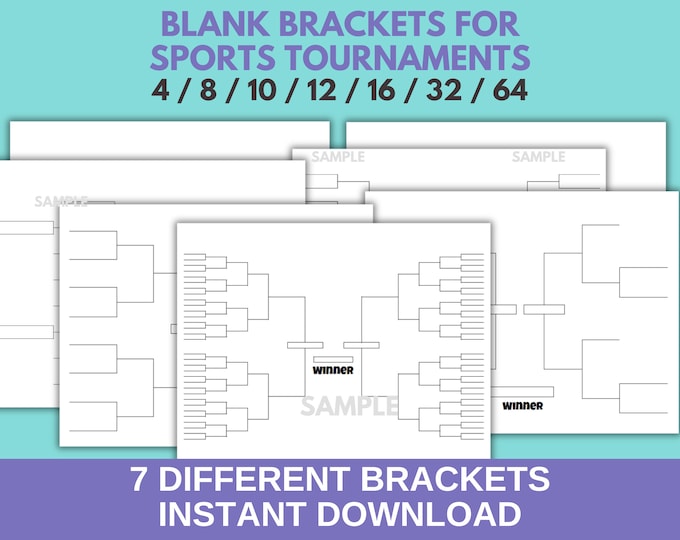 16 Team Tournament Bracket, Sports Bracket, Printable Sports Brackets ...