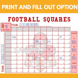 Editable Football Squares Game PDF - Numbered Grids for Football Bets ...