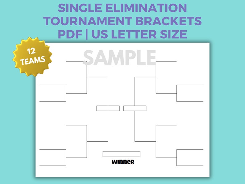 Printable Tournament Bracket: Sports & Games, 4-64 Teams (PDF) - Etsy