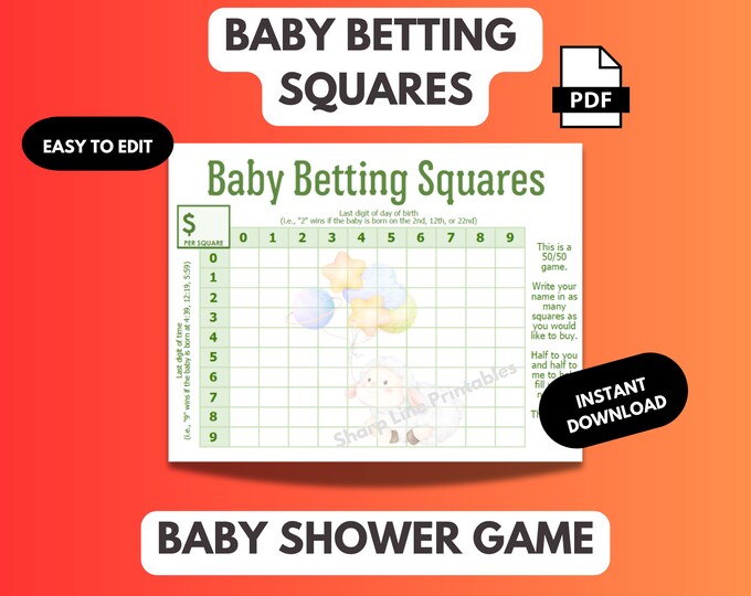 Baby Pool Game Baby Shower Printable Editable Baby Shower Activity Baby ...