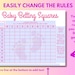 Girl Baby Shower Pink Footprints Guessing Game, Baby Betting Squares ...