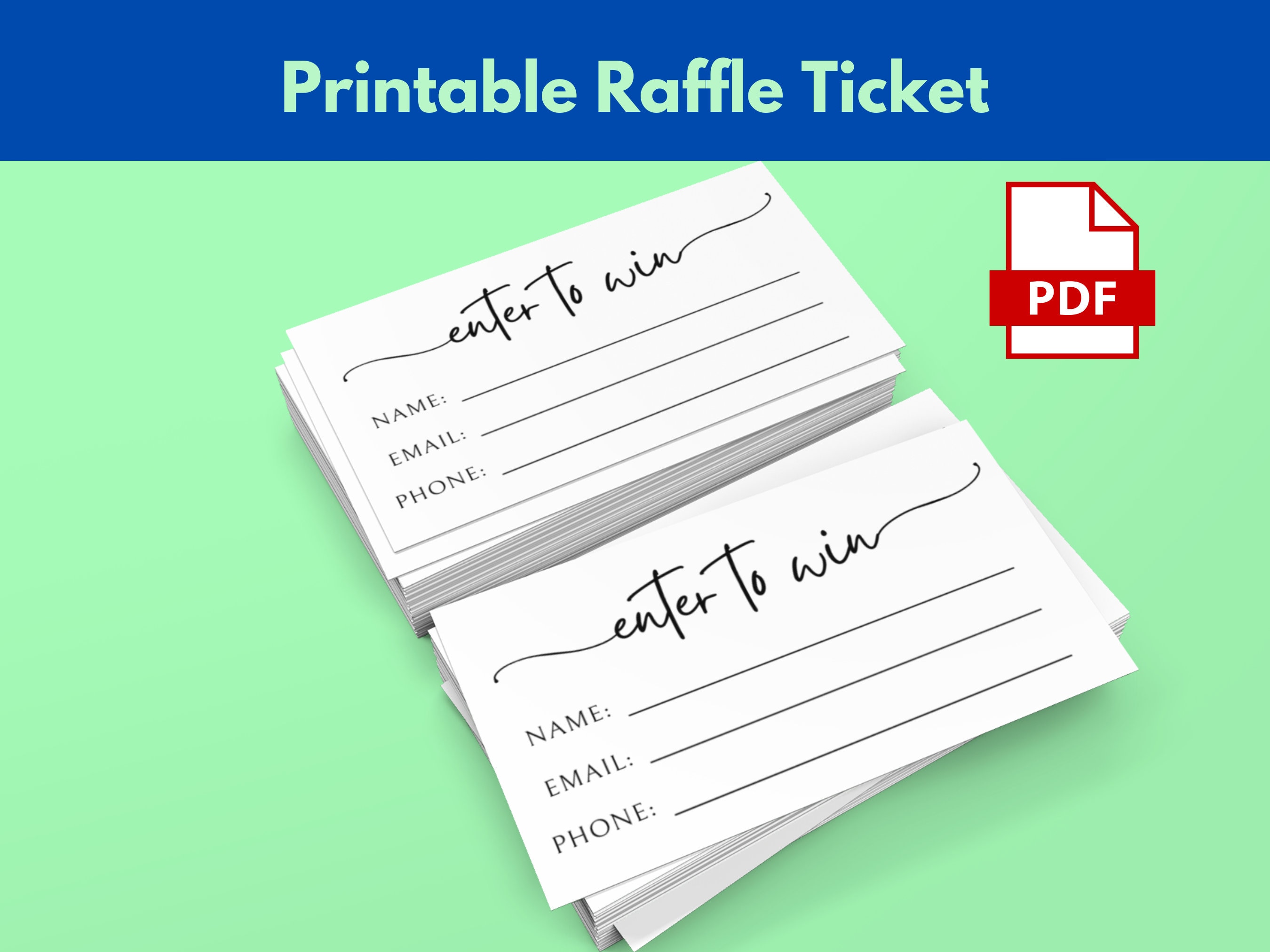 Raffle Ticket Printable | Enter to Win | Clean Minimal Design | DIY ...