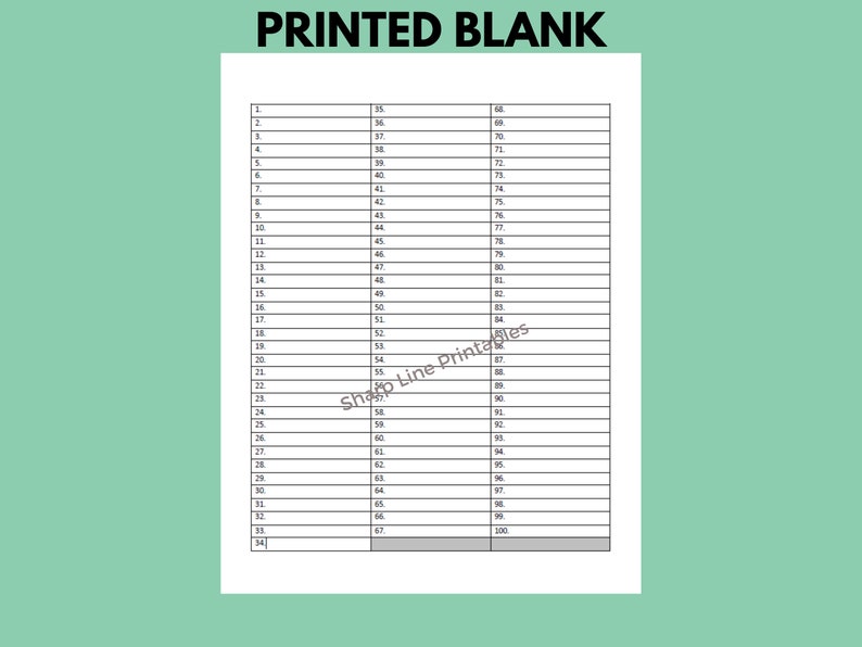 Customizable Fillable Tracking Sheet Printable Fillable Form PDF Names ...