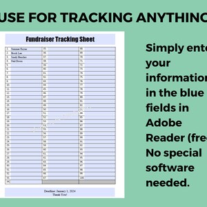 Customizable Fillable Tracking Sheet Printable Fillable Form PDF Names ...