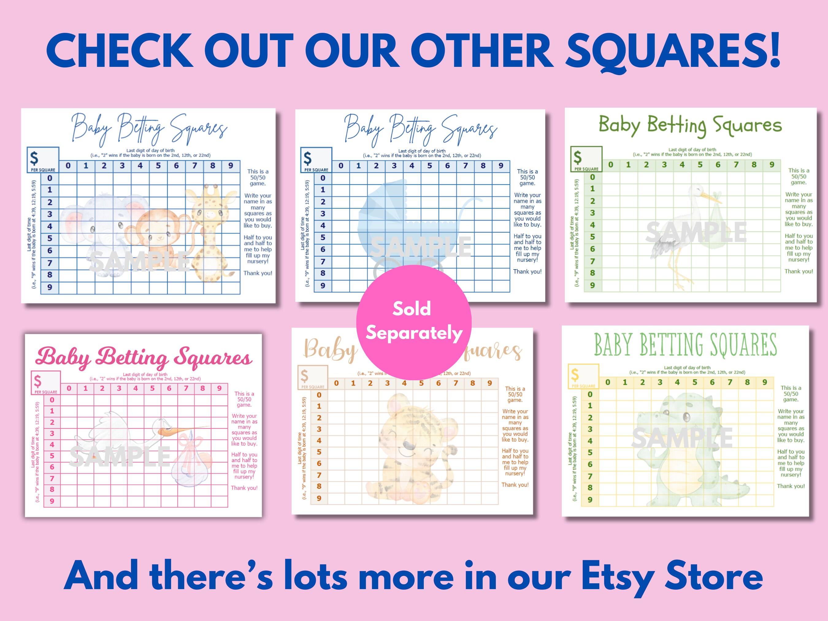 Gender Reveal Party Game, Editable Printable Betting Squares, Baby ...