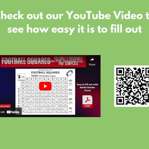 Editable Football Squares 100 Boxes Template Printable PDF Football ...