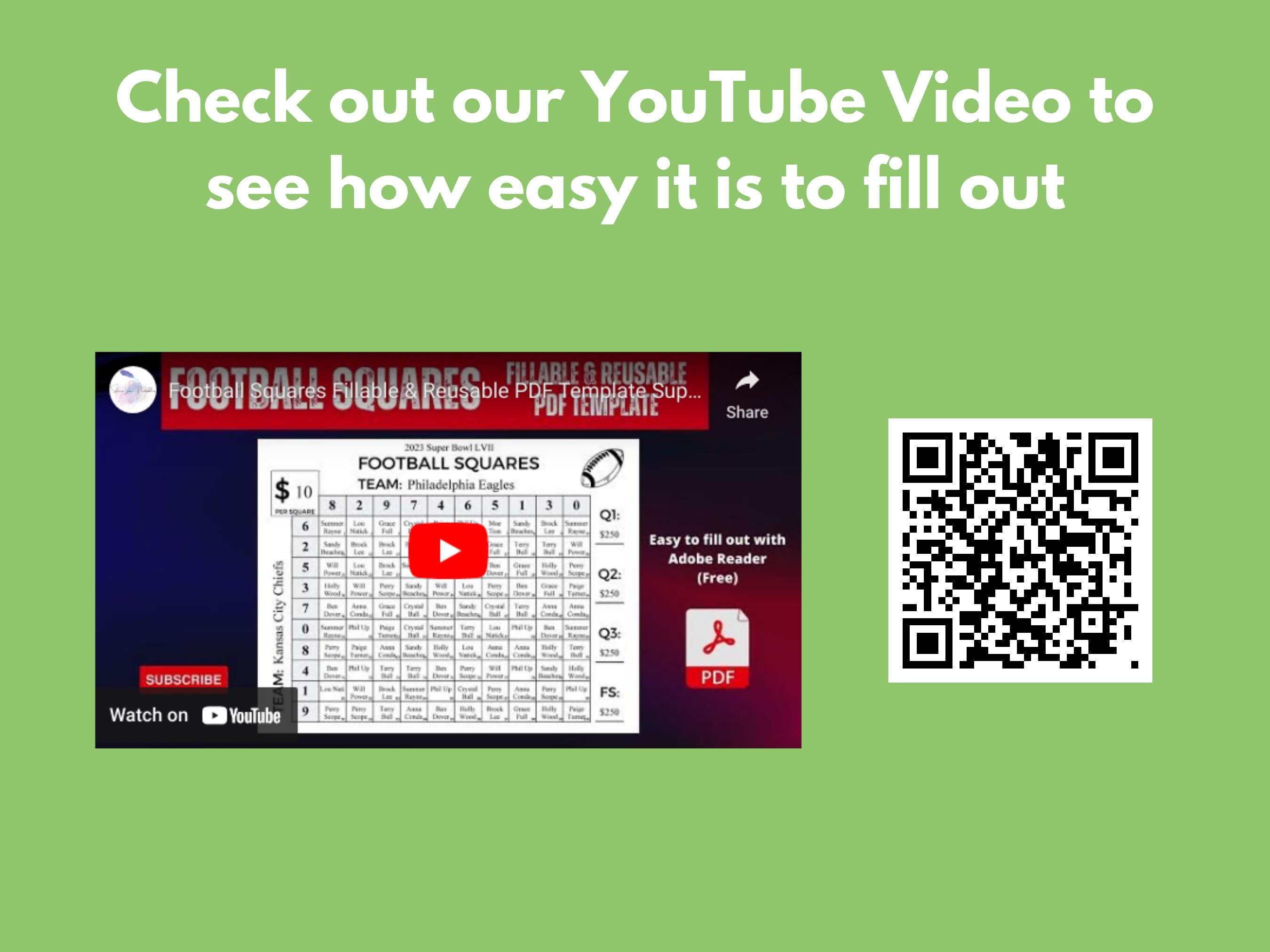 Editable Football Squares 100 Boxes Template Printable PDF Football ...