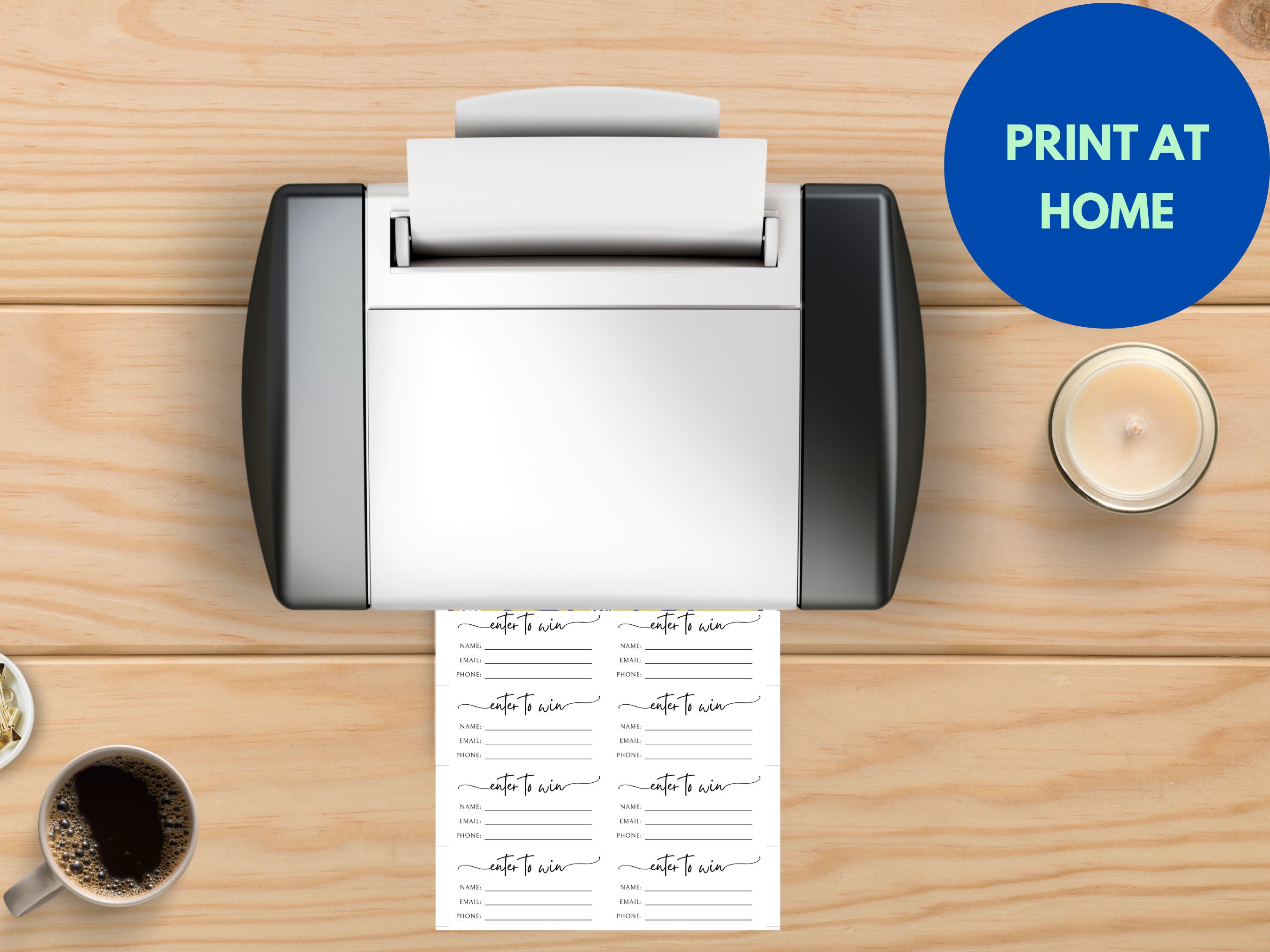Raffle Ticket Printable | Enter to Win | Clean Minimal Design | DIY ...