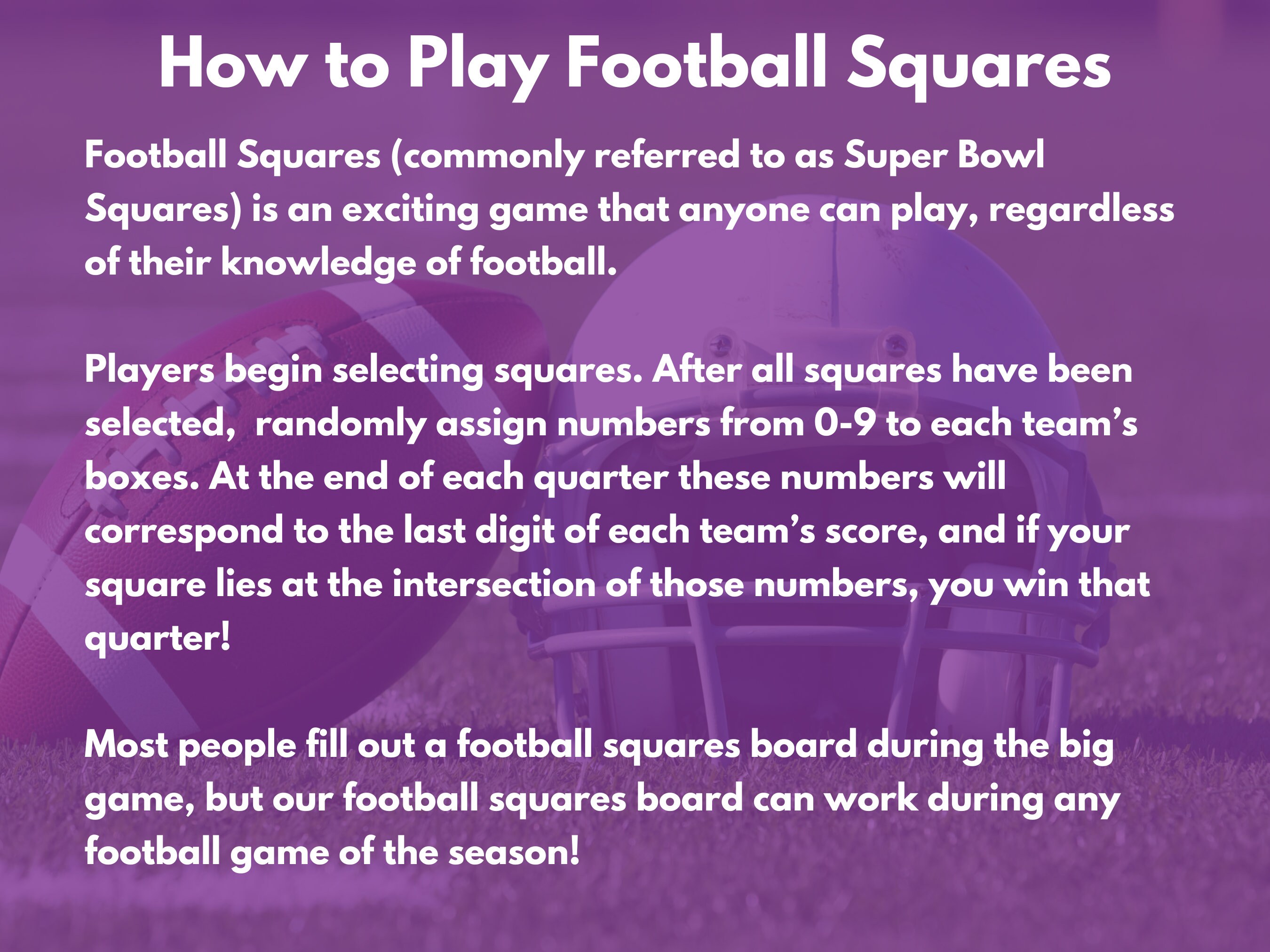 Printable Super Bowl Squares 25 Square Board Template PDF Etsy