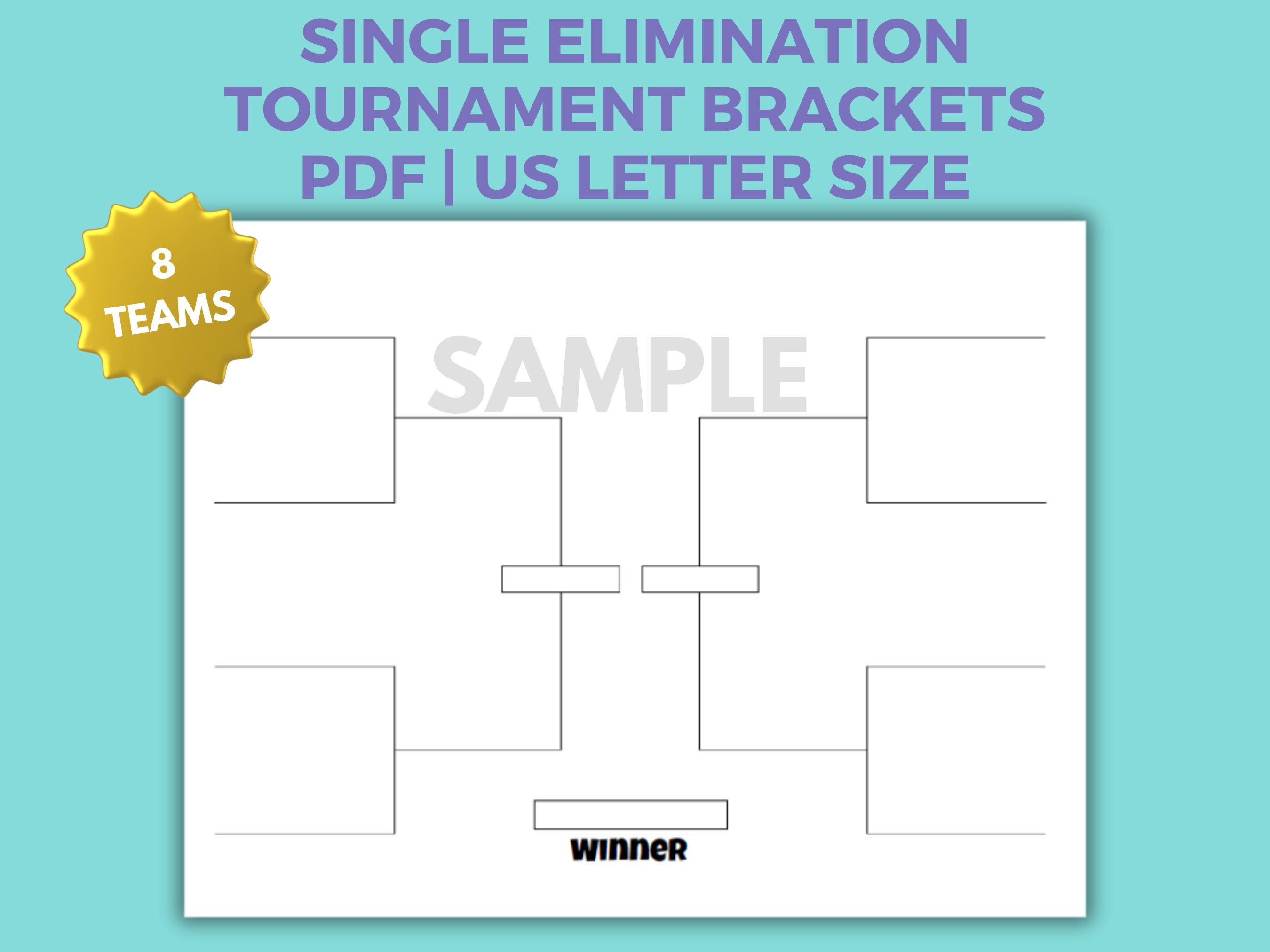 Printable Tournament Bracket: Sports & Games, 4-64 Teams (PDF) - Etsy