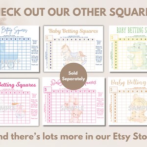 Blue Baby Animals Baby Betting Squares Editable Baby Shower Game ...