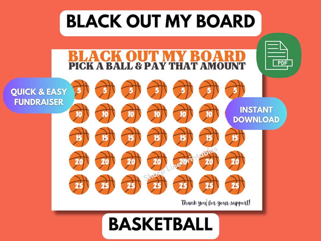 Basketball Black Out My Board Fundraiser Flyer (PDF) - Etsy