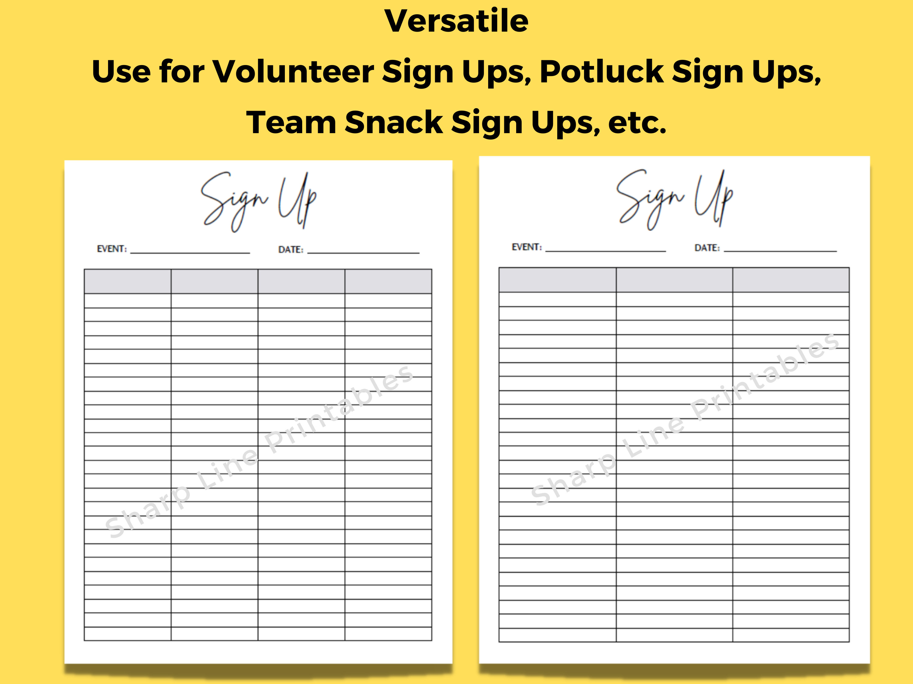 Editable Sign up Sheet Template - Editable PDF Form, Easy to Edit - Etsy