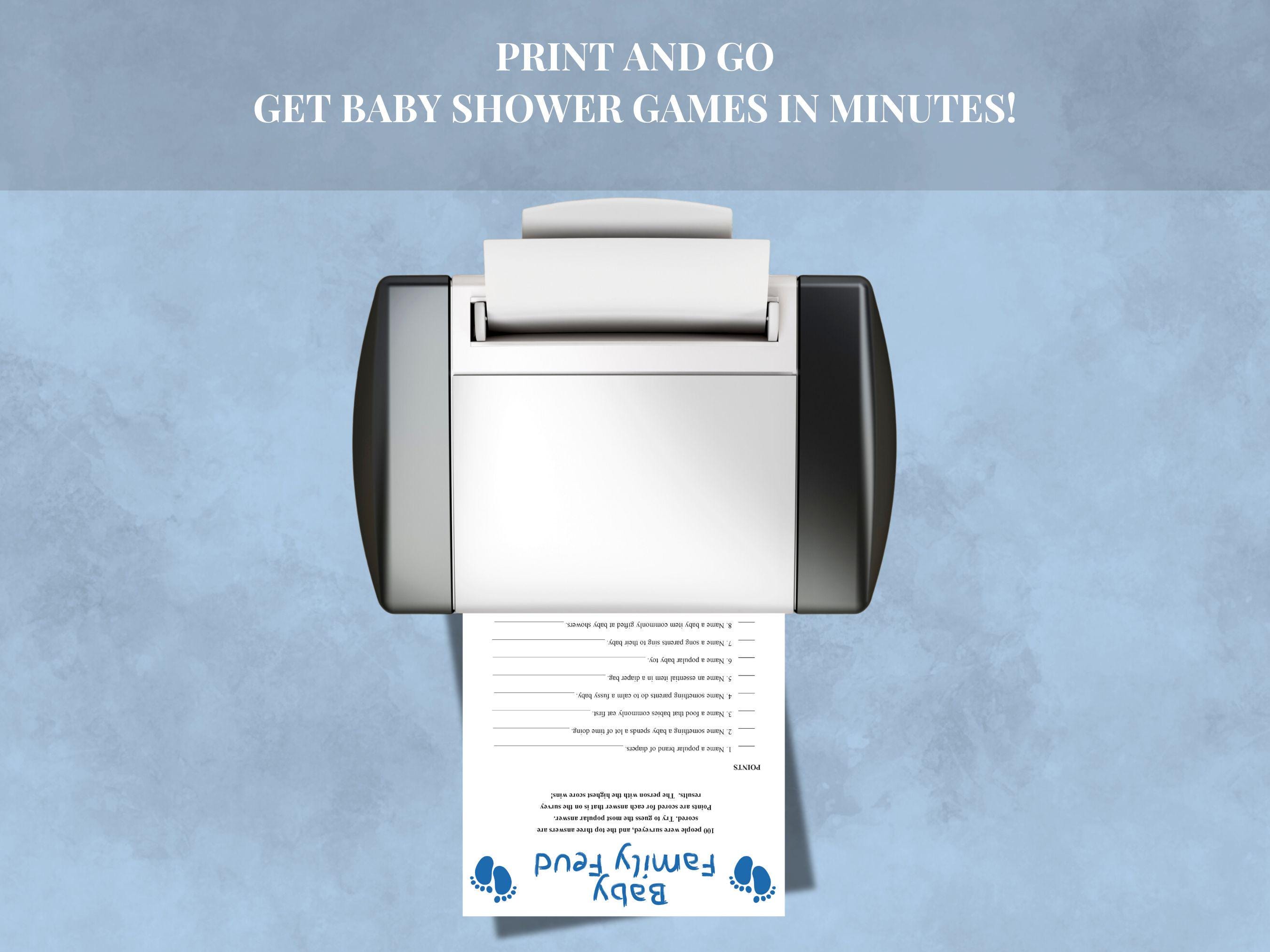 Baby Shower Family Feud Game Printable | Blue Footprints Theme ...
