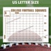 College Football Squares Template Printable Editable PDF Football ...