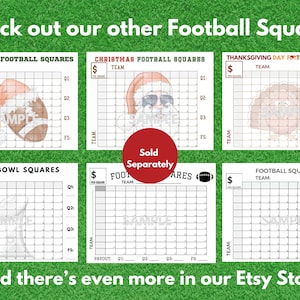 25 Christmas Football Squares Template Printable Editable PDF Christmas ...