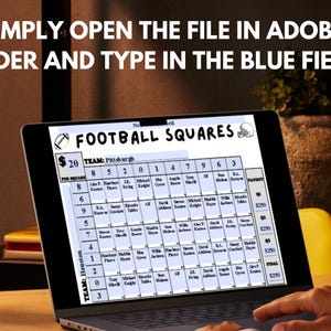 50 Football Squares Template: Editable Fundraiser Board (printable PDF ...