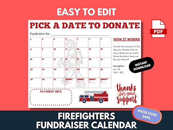Fire Department Fundraiser Calendars Shift Calendars — Firefighters