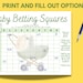 Baby Shower Game Betting Squares Editable Baby Shower Game Printable ...