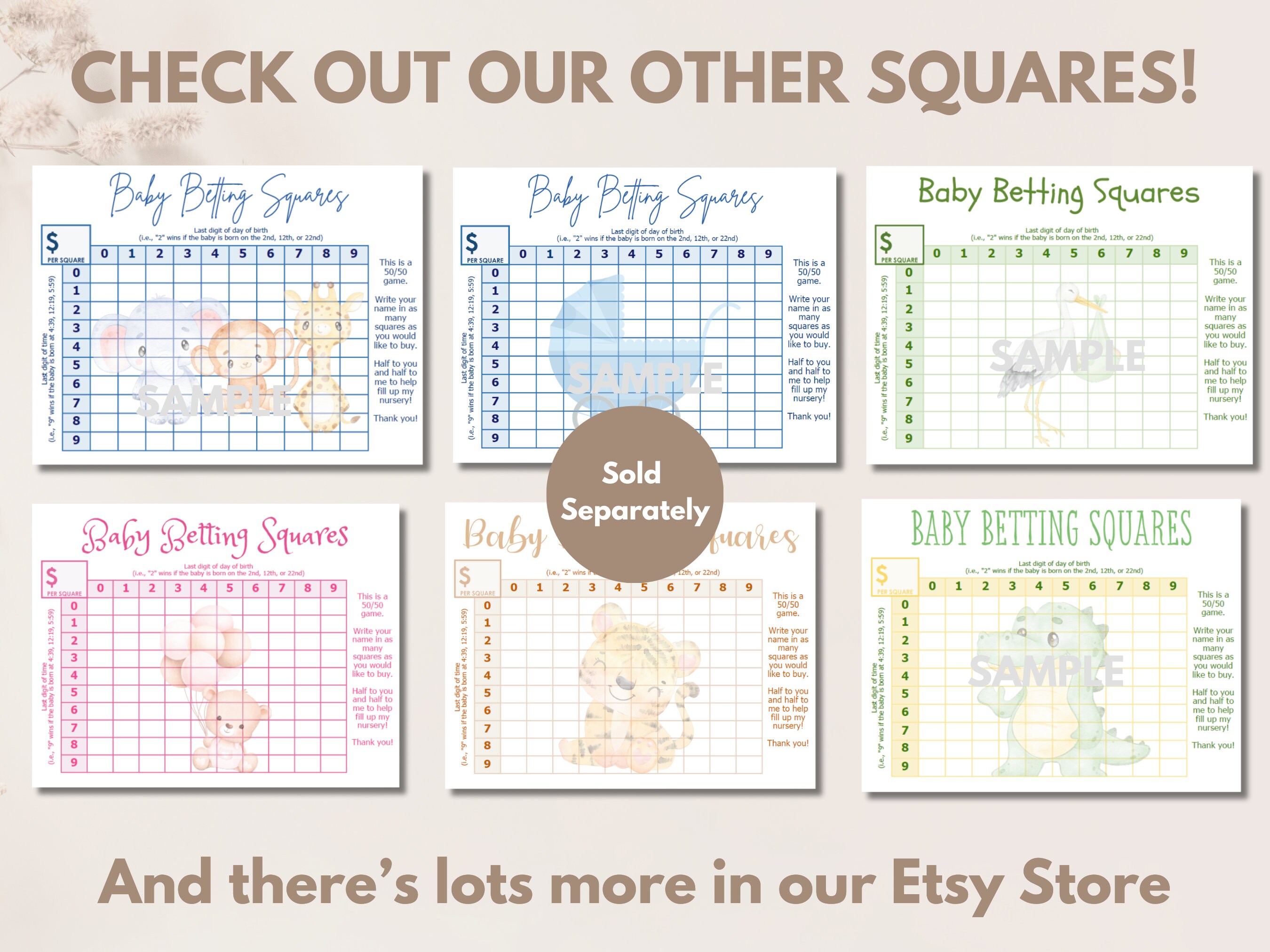 Baby Betting Squares Editable Baby Shower Game Printable Baby Girl ...